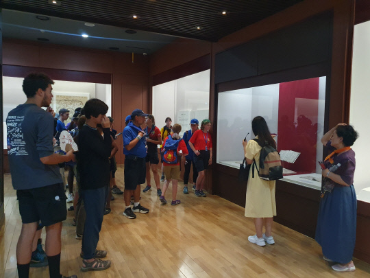 충남 아산 현충사 방문한 잼버리 미국 대표단