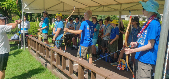 충남 아산 현충사 방문한 잼버리 미국 대표단